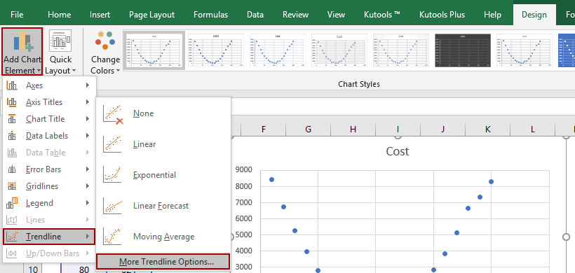 How to add best fit line/curve and formula in Excel?