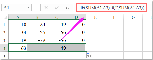 How To Display Blank If Sum Is Zero In Excel 