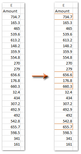 How to border cells based on cell values in Excel?