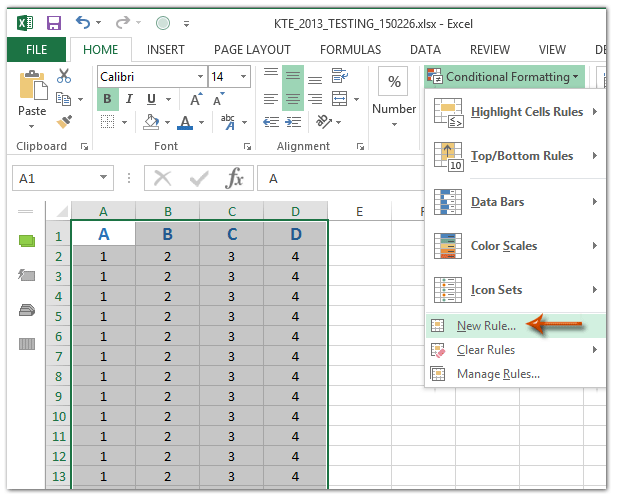 How to border every 5/n rows in Excel?