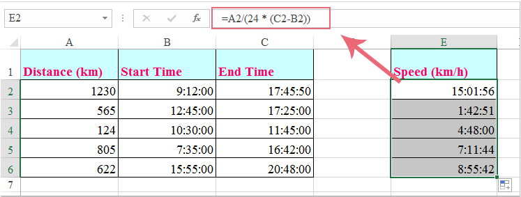 How To Calculate Average Speed From Distance And Time In Excel 
