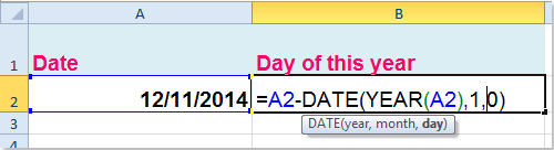 How To Calculate Get Day Of The Year In Excel