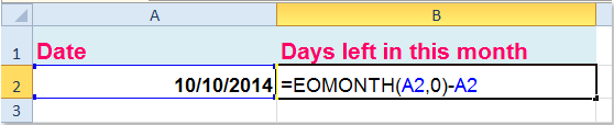 How To Calculate Days Left In Month Or Year In Excel 