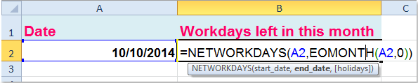 How To Calculate Days Left In Month Or Year In Excel