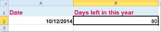 How To Calculate Days Left In Month Or Year In Excel
