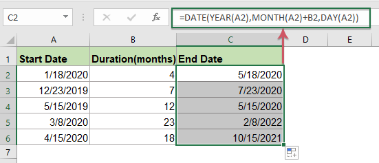 How To Calculate End Date From Start Date And Duration In Excel