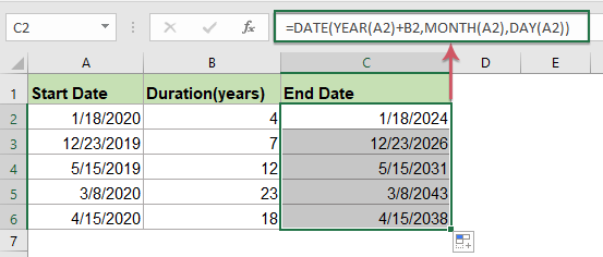 How To Calculate End Date From Start Date And Duration In Excel Gambaran