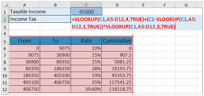 How To Calculate Income Tax In Excel 