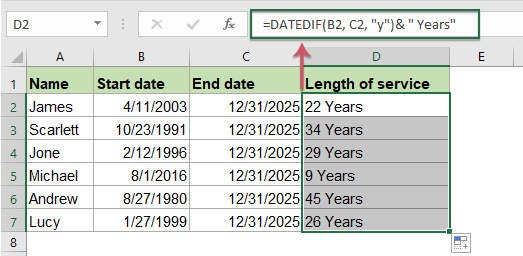 How To Calculate The Length Of Service From Hire Date In Excel how-to-calculate-the-length-of-service-from-hire-date-in-excel