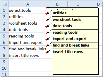 How to convert cell contents to comments in Excel?