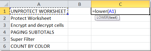 How to change case of text in Excel?