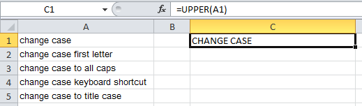 How to quickly convert/change text to upper cases in Microsoft Excel?