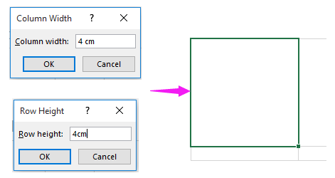 How to change cell size to inches/cm/mm/pixels in Excel?
