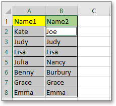 How to change color if two cells are not equal in Excel?