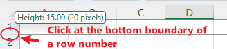 Tricks for changing the column width and row height in Excel