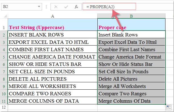 How To Change Uppercase To Proper Or Title Case In Microsoft Excel 