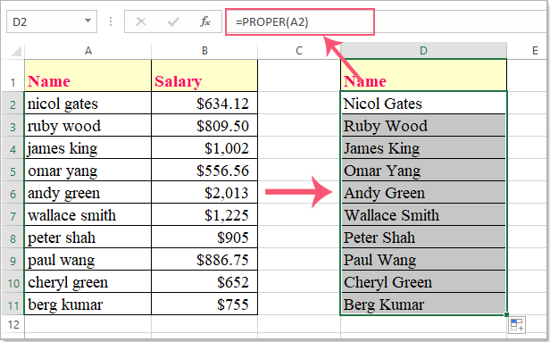 How to change uppercase to lowercase in Microsoft Excel?
