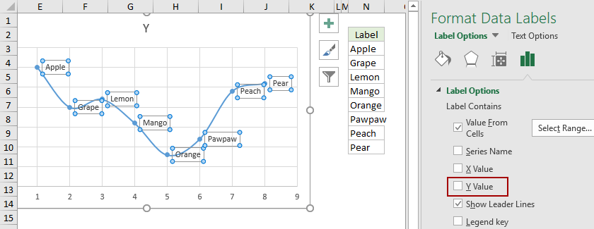 How To Add Data Labels From Different Column In An Excel Chart 