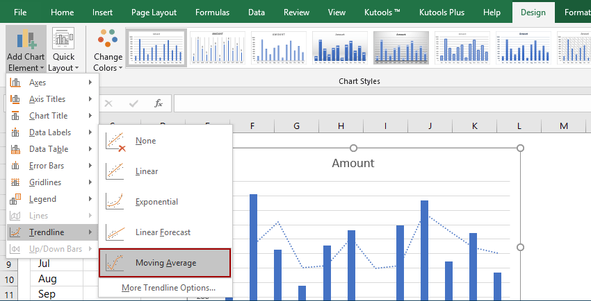 How To Add Moving Average Line In An Excel Chart 