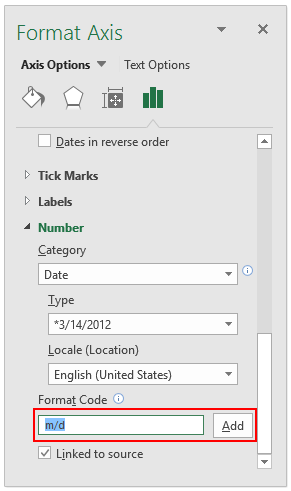 How to apply custom number format in an Excel chart?