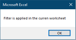 How to check if a filter is applied in a worksheet in Excel?