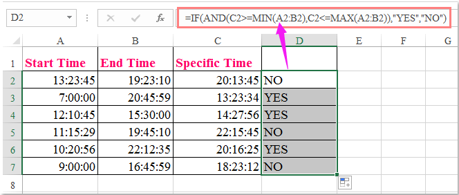 How To Check If Time Is Between Two Times In Excel 