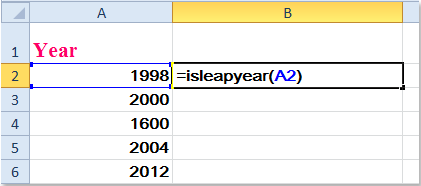 How to check if a year is a leap year in Excel?
