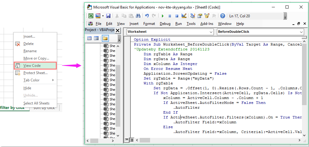 How To Filter Data Just By Clicking Cell Content In Excel