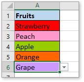 How to add color to drop down list in Excel?