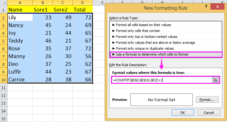 How To Color Duplicate Values Or Duplicate Rows In Excel