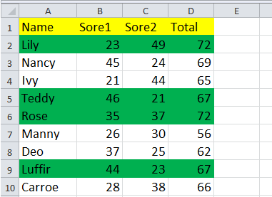 How to color duplicate values or duplicate rows in Excel?