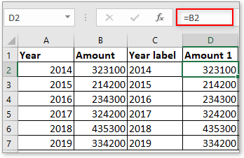 Step by step to create a column chart with percentage change in Excel