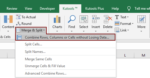 How to combine contents of multiple cells without losing data in Excel?