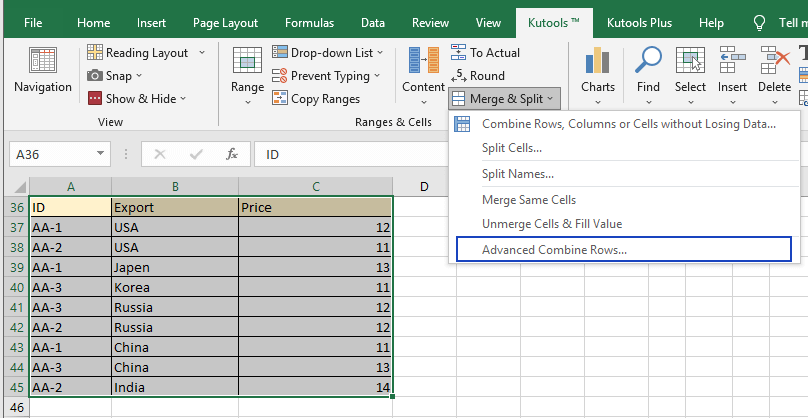 Excel Tutorial: Combine Columns, Rows, Cells