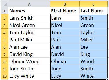 How to quickly combine the first and last names in one cell in Excel?