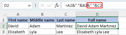 Combine two columns in Excel (Step-by-step tutorial)