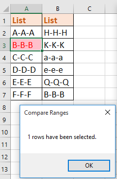How to easily compare cells by case sensitive or insensitive in Excel?