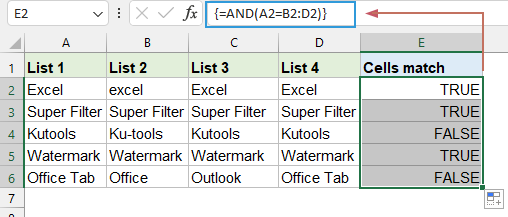 Compare if multiple cells are equal – Easy tutorial