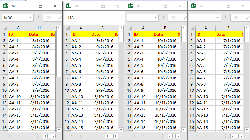 How to compare Excel sheets side by side?