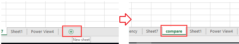 How to compare two worksheets in same workbook or different workbooks?