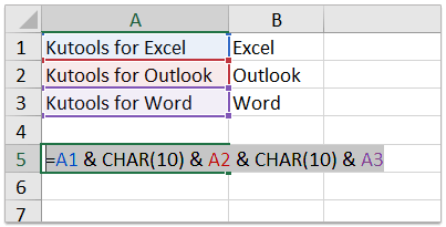 How to concatenate columns with Alt + Enter in Excel?