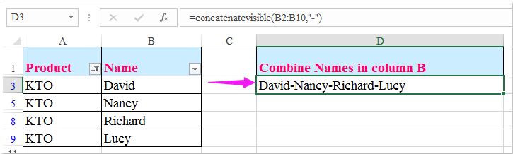 How To Concatenate Only Visible Cells In Excel