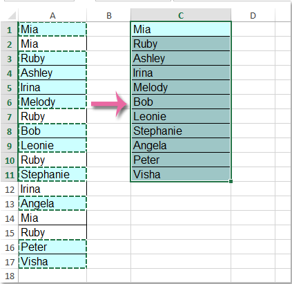 How to concatenate unique values in Excel?