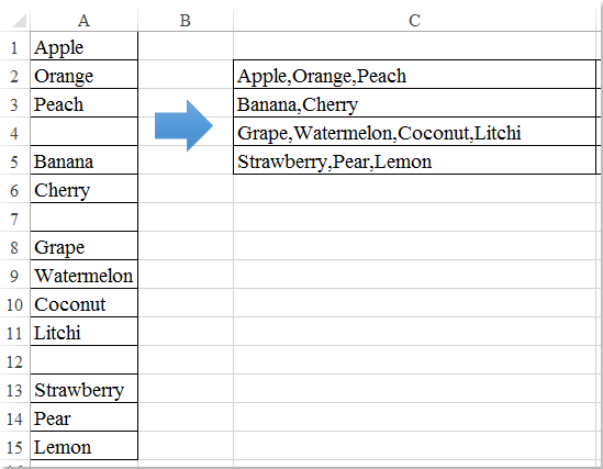 How To Concatenate Cell Values Until If Finds A Blank Cell In A Column