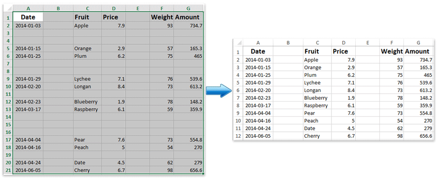 How To Condense Empty Rows columns In Excel 