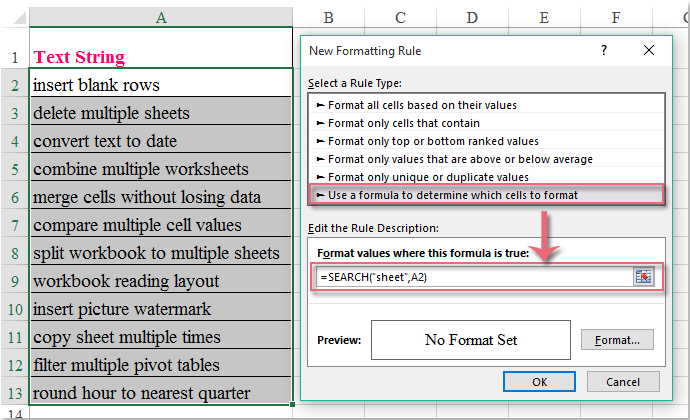 Conditional Formatting If Cell Contains Specific Text Excel Google 