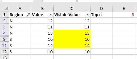 How to conditional formatting only in Excel visible cells?
