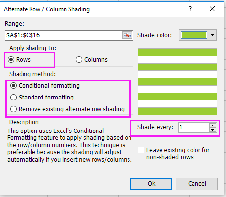 How to conditional formatting only in Excel visible cells?
