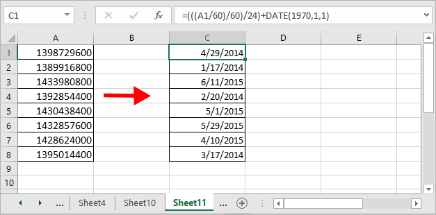 How To Convert Between Date And Unix Timestamp In Excel 
