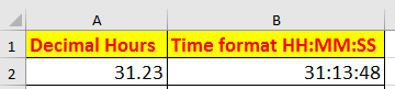 How to convert decimal hours/minutes to time format in Excel?